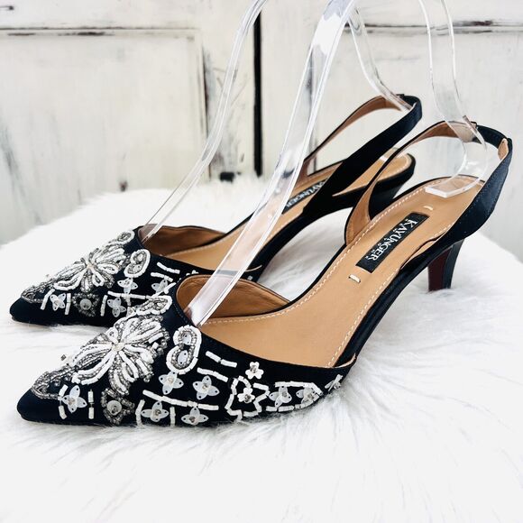 Kay Unger | Shoes | Vintage Kay Unger Black White Beaded Fairy ...